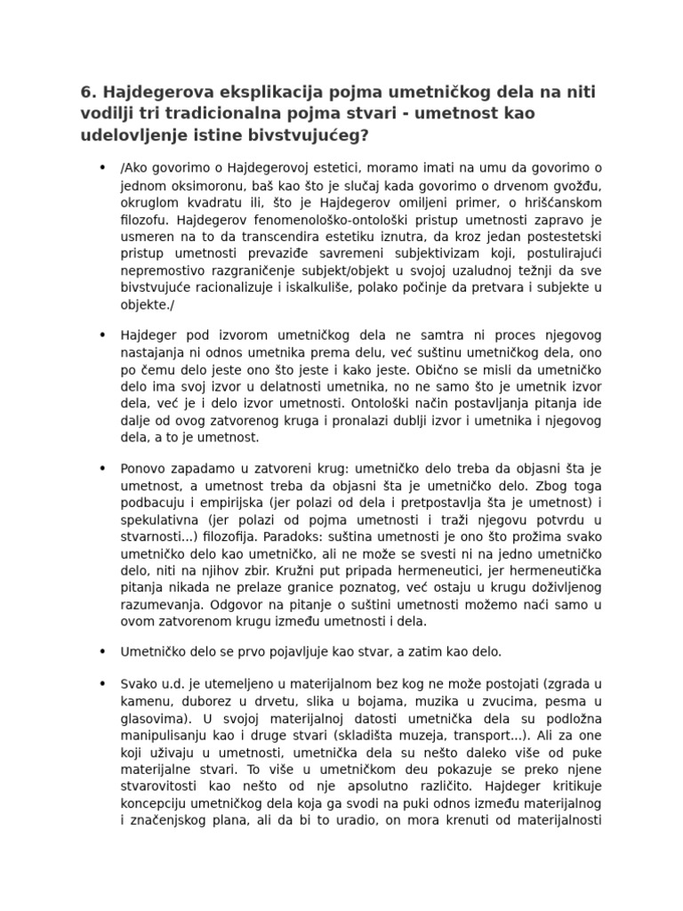 Hajdeger Estetika | PDF