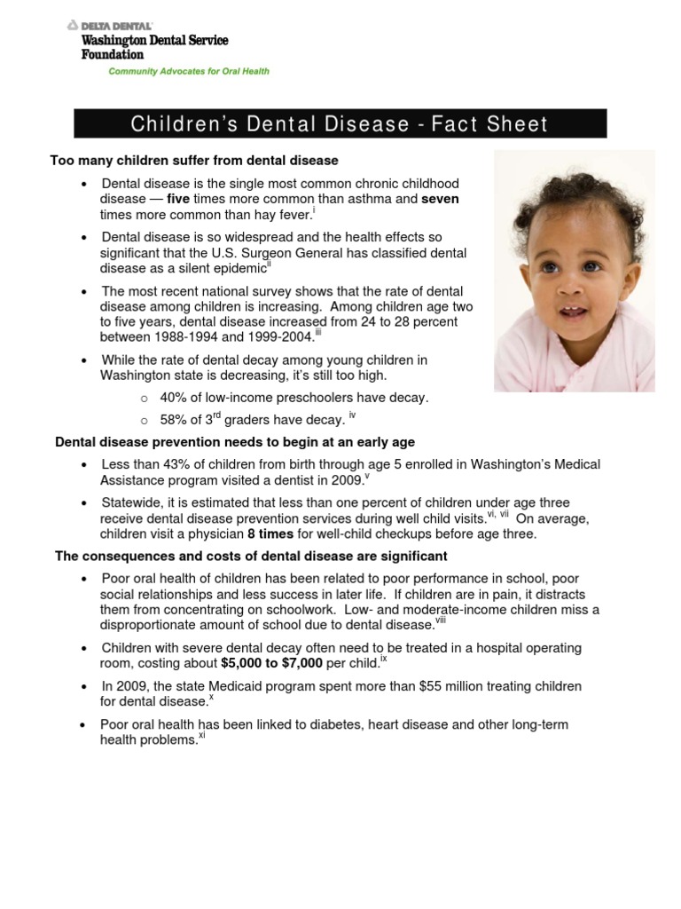 BabyTeeth Fact Sheet 2011 | PDF | Dentistry | Health Care