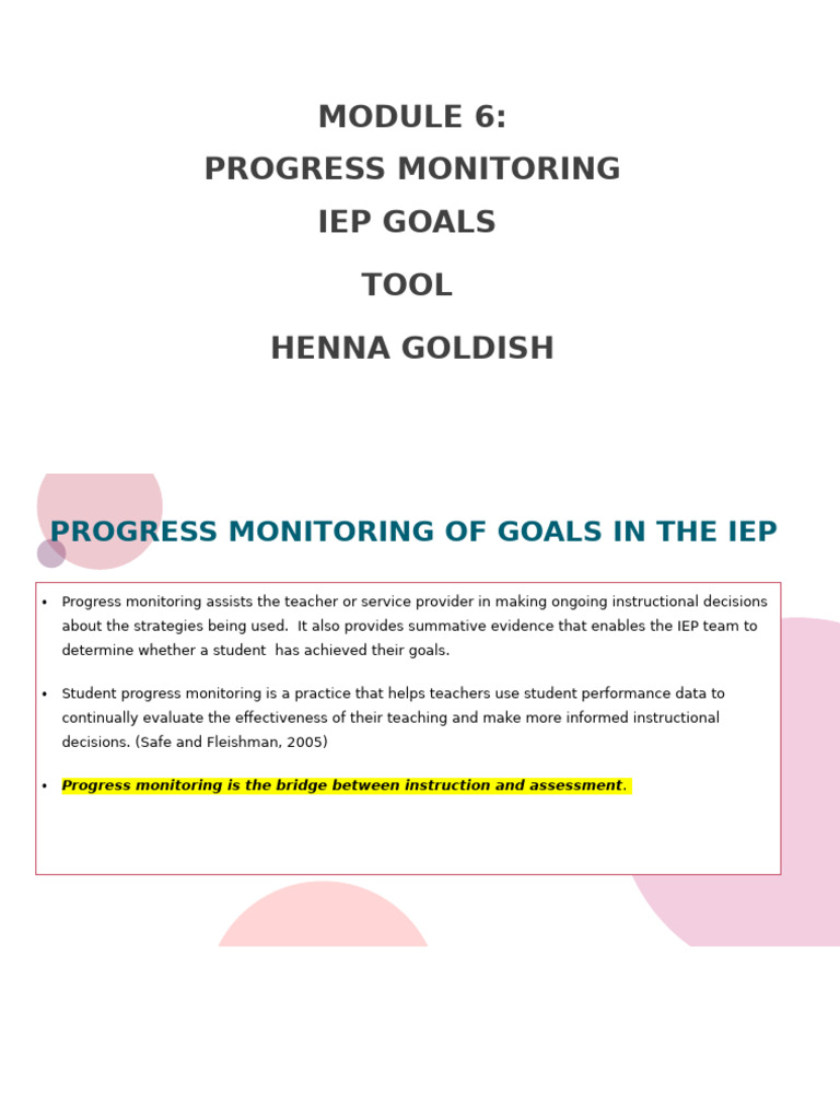IEP Progress Monitoring Guide | PDF | Individualized Education Program ...