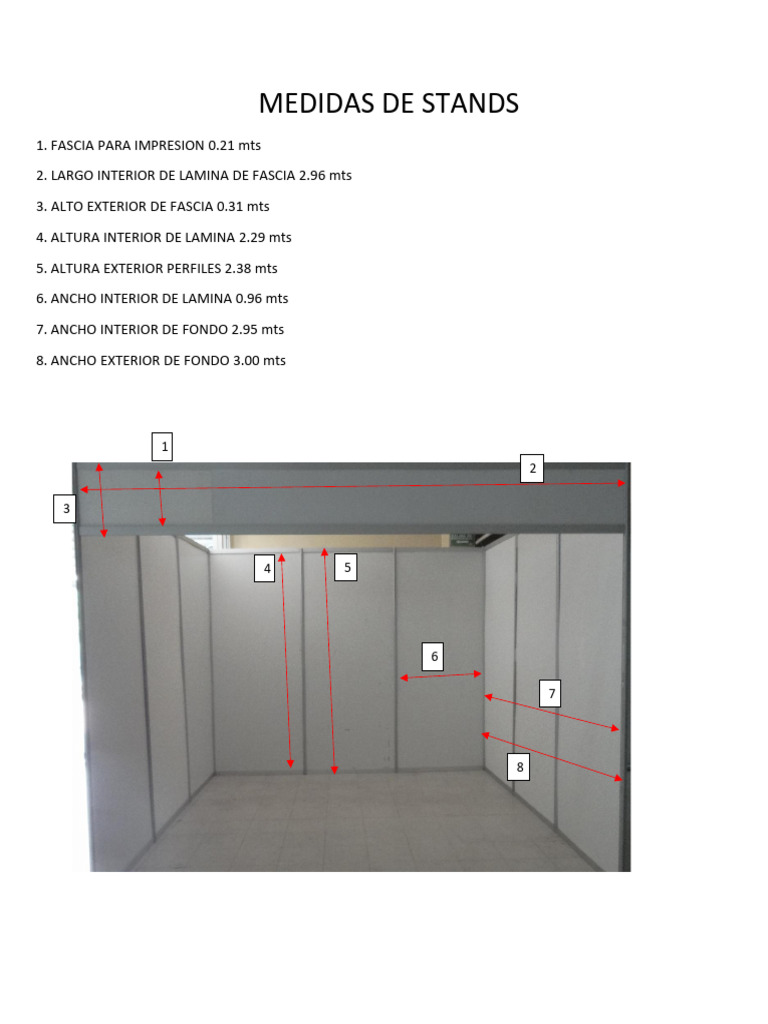 MEDIDAS DE STANDS 3 X 3 | PDF