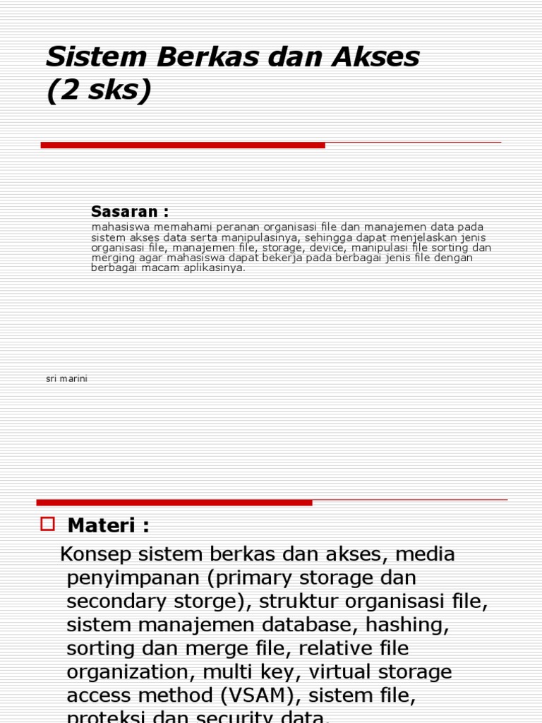 Sistem Berkas Berkas Dan Akses | PDF