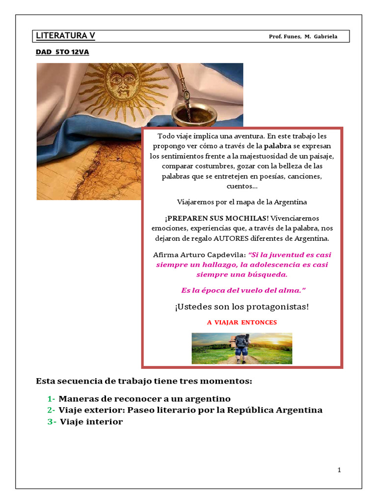 Viaje literario por la identidad argentina | PDF