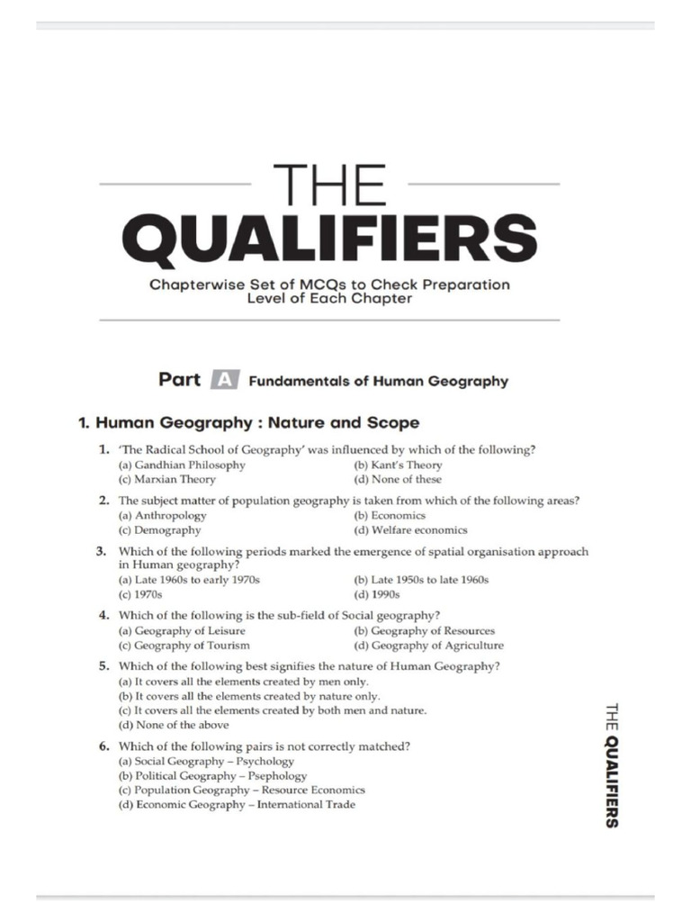 CH - 1 Human Geography and Nature and Scope | PDF