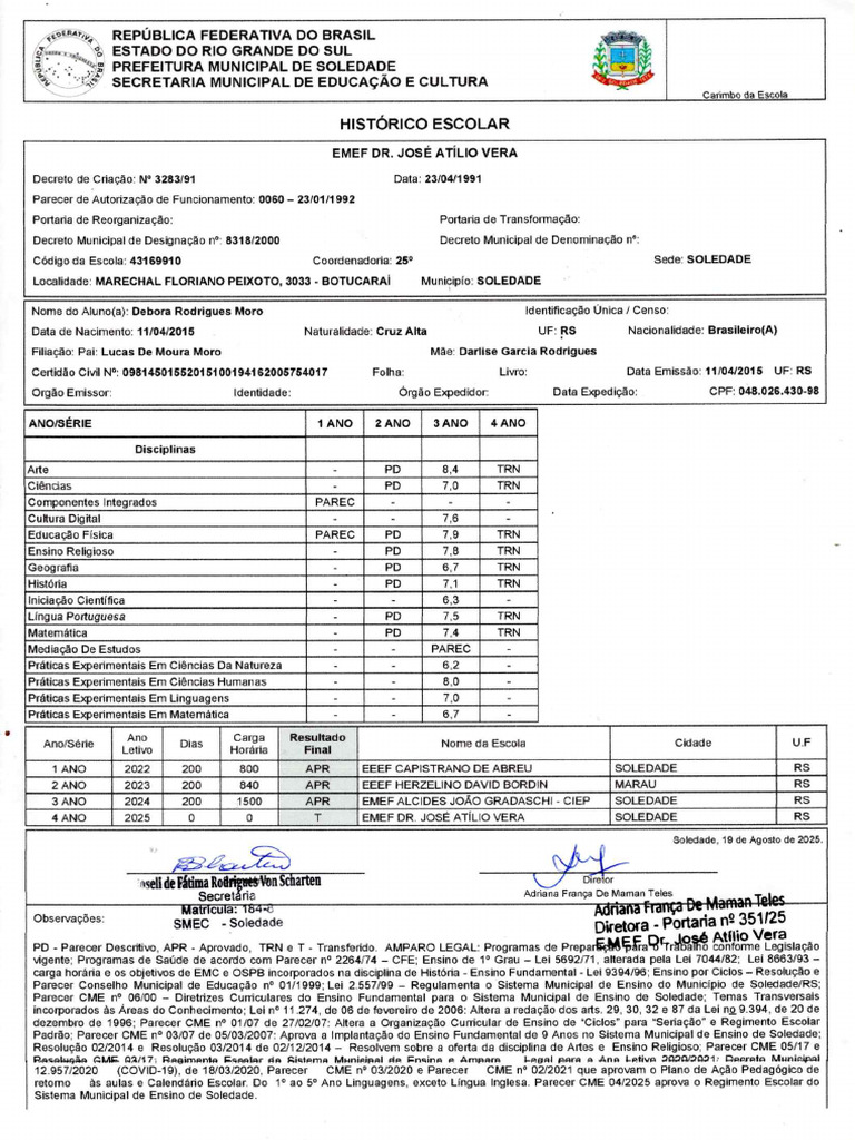 Historico Debora | PDF