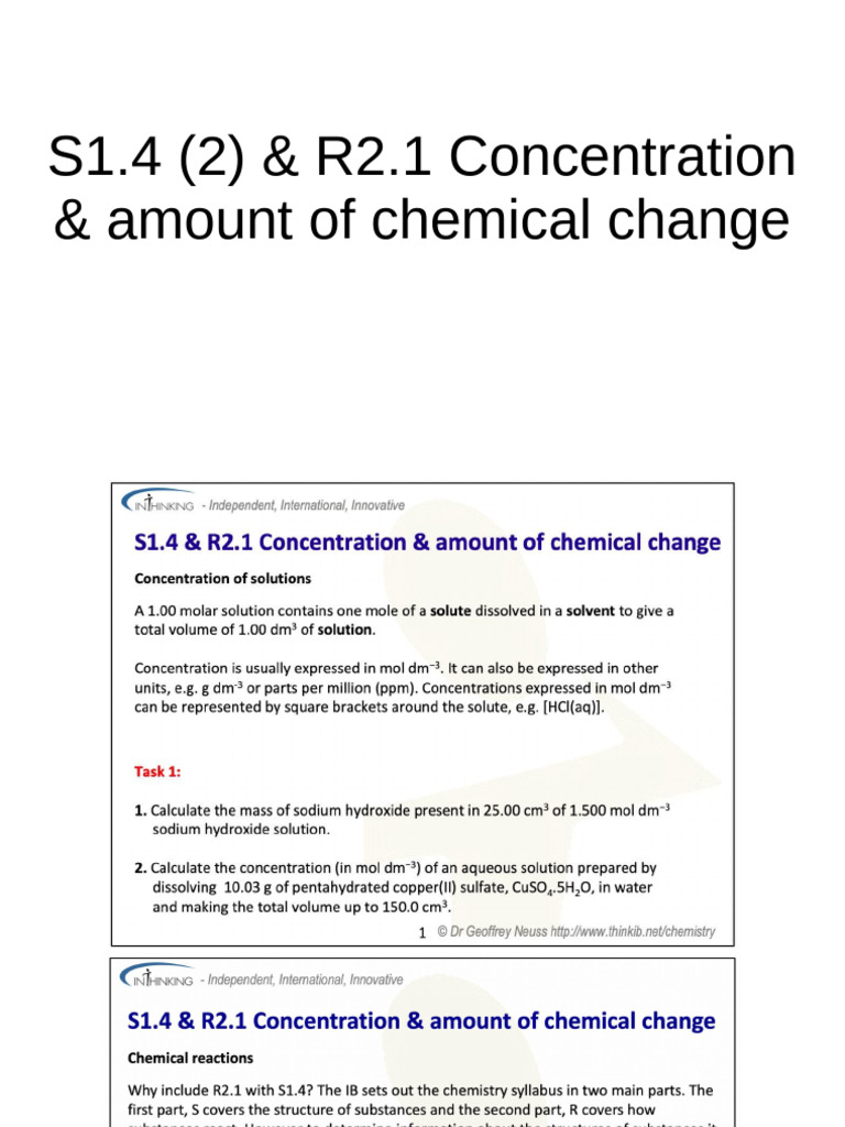 S1.4 (PT 2) & R2.1 Counting Particles by Mass - The Mole | PDF