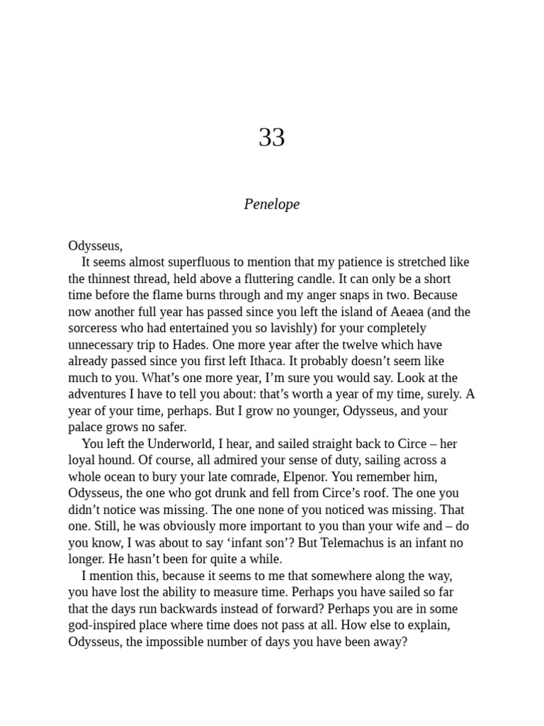 Day 148 & 149 - Penelope (Chapter 33) | PDF | Odysseus | Odyssey
