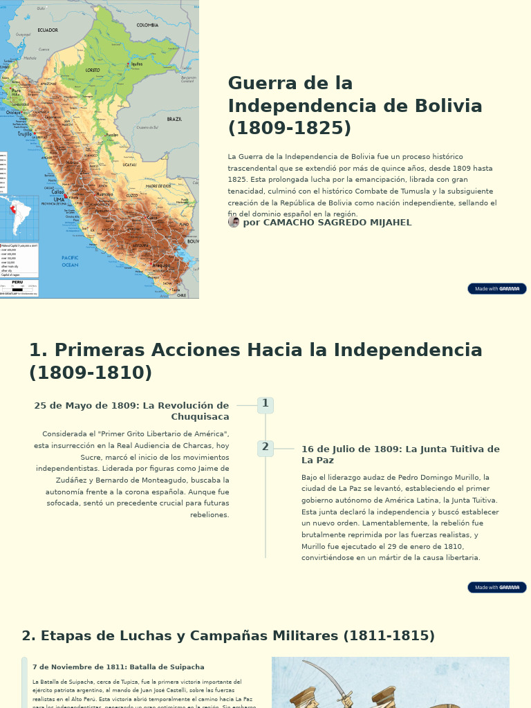 Batallas de la Independencia en Bolivia | PDF | América del Sur ...