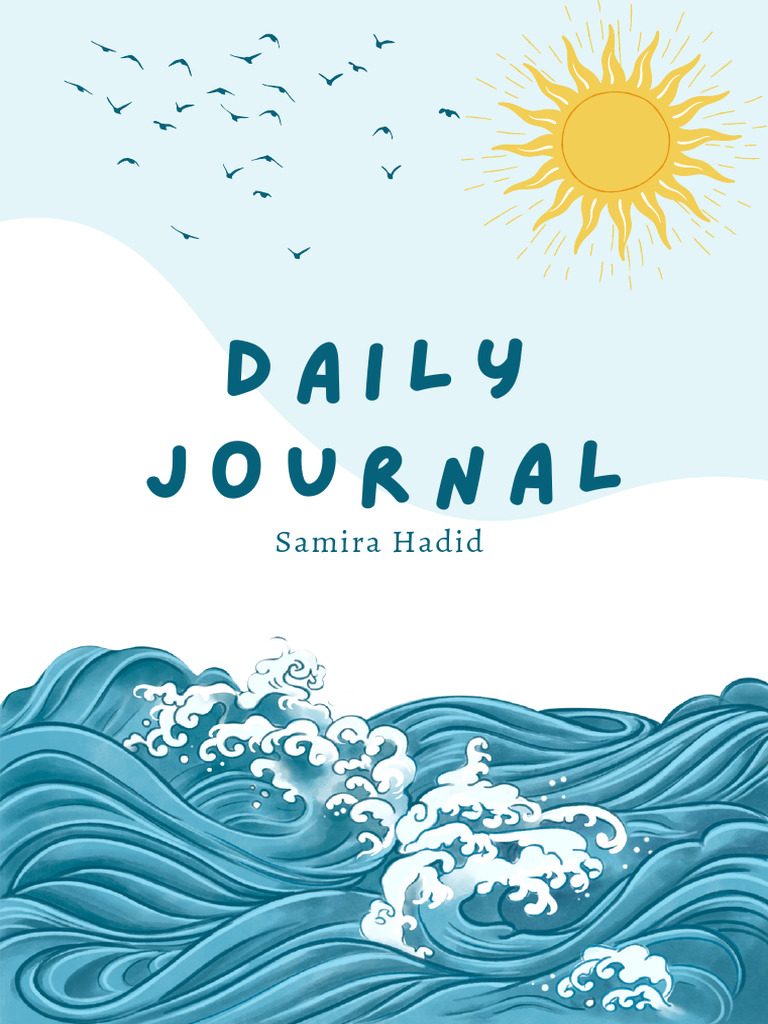 Blue and White Ocean Sea Daily Journal Cover A4 Document | PDF