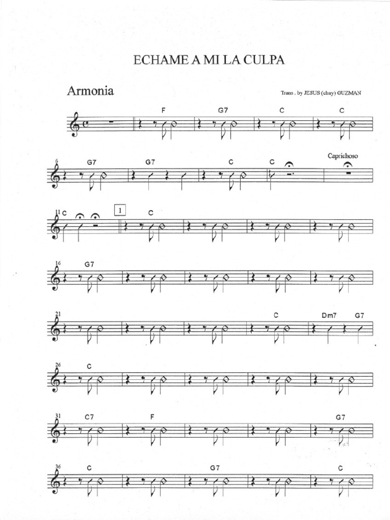 Echame A Mi La Culpa. (Armonia y Bajo) | PDF