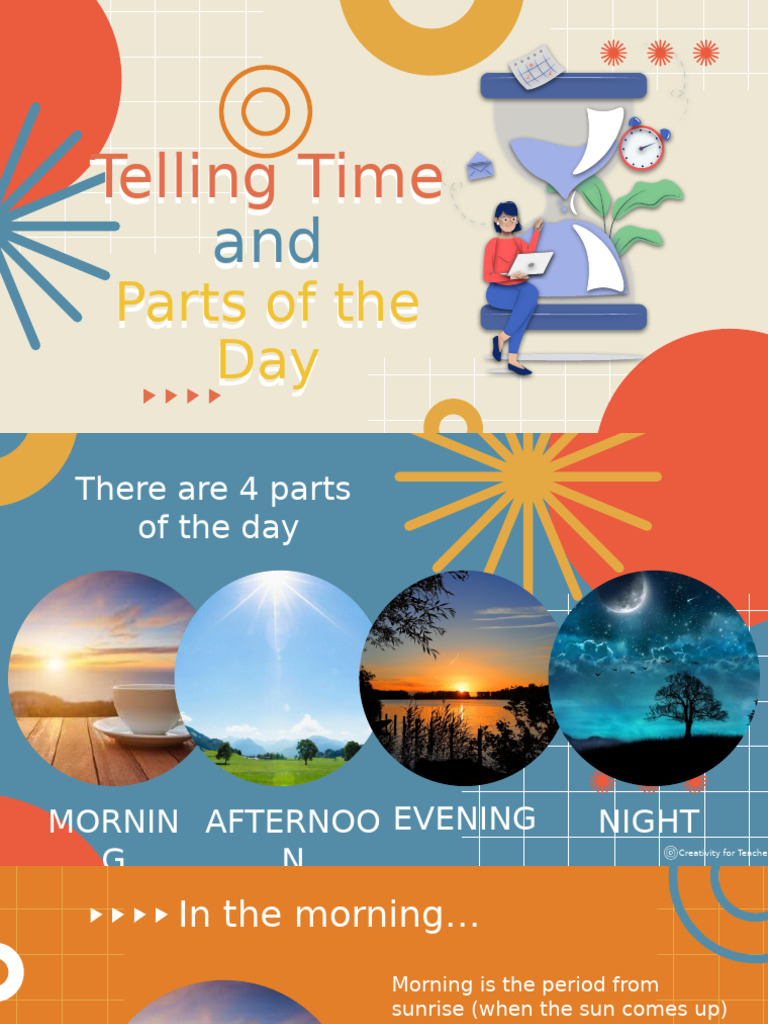 Parts of the Day and Telling Time | PDF | Hour | Sunset
