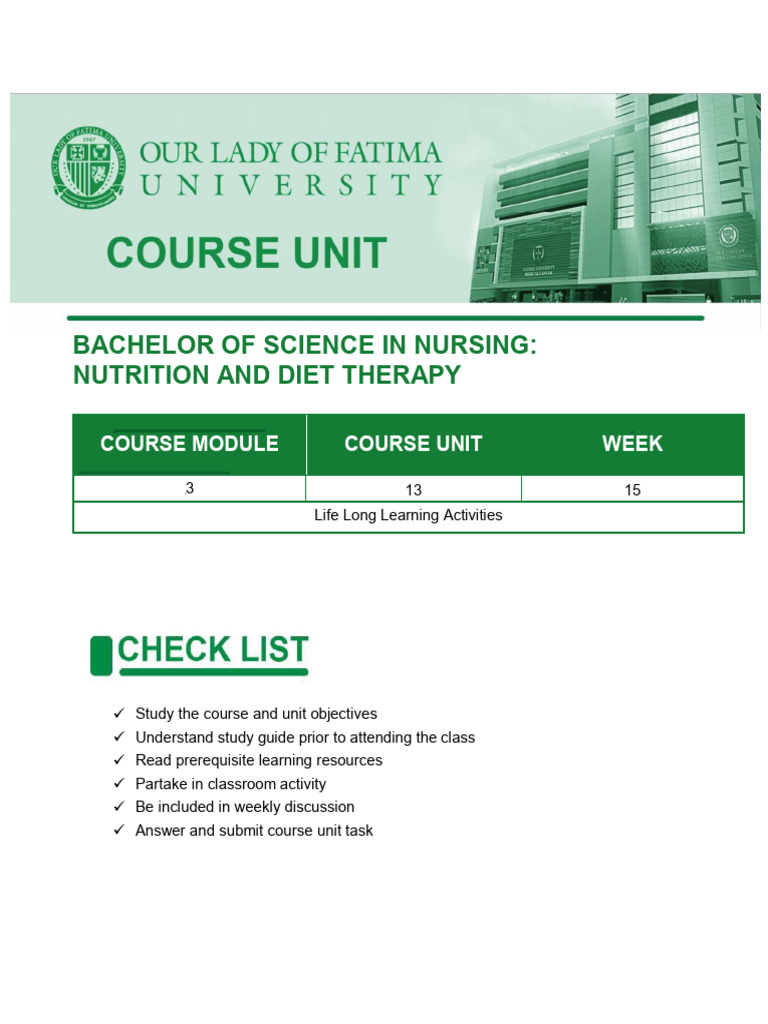 Nutrition and Diet Therapy Learning Guide | PDF | Dietitian | Libraries