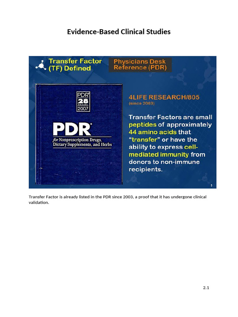 Transfer Factor: Evidence-Based Benefits | PDF | Tuberculosis | Health Care