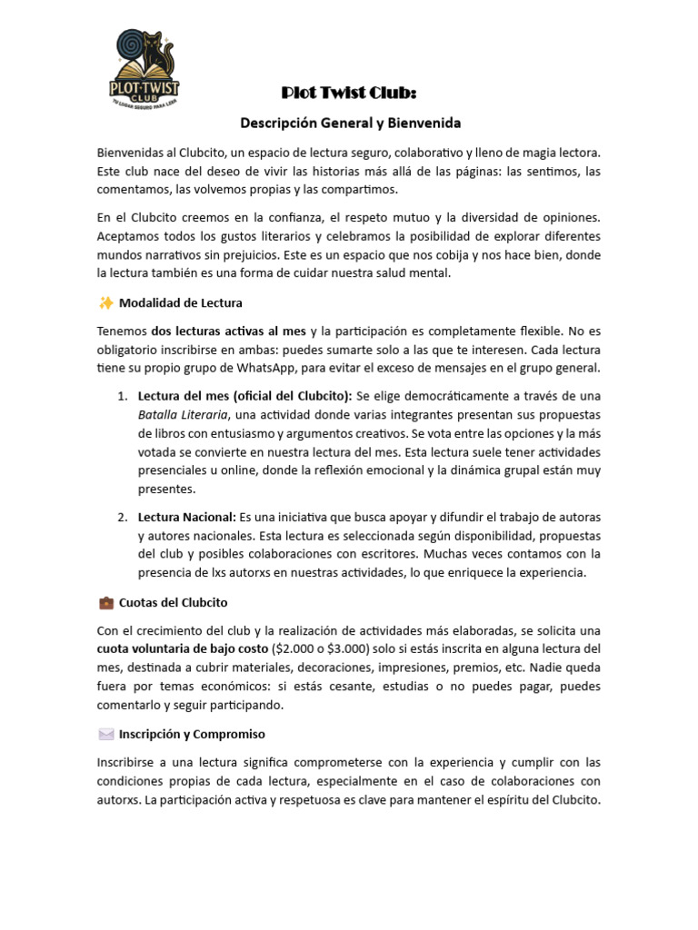 Plot Twist Club Reglas | PDF