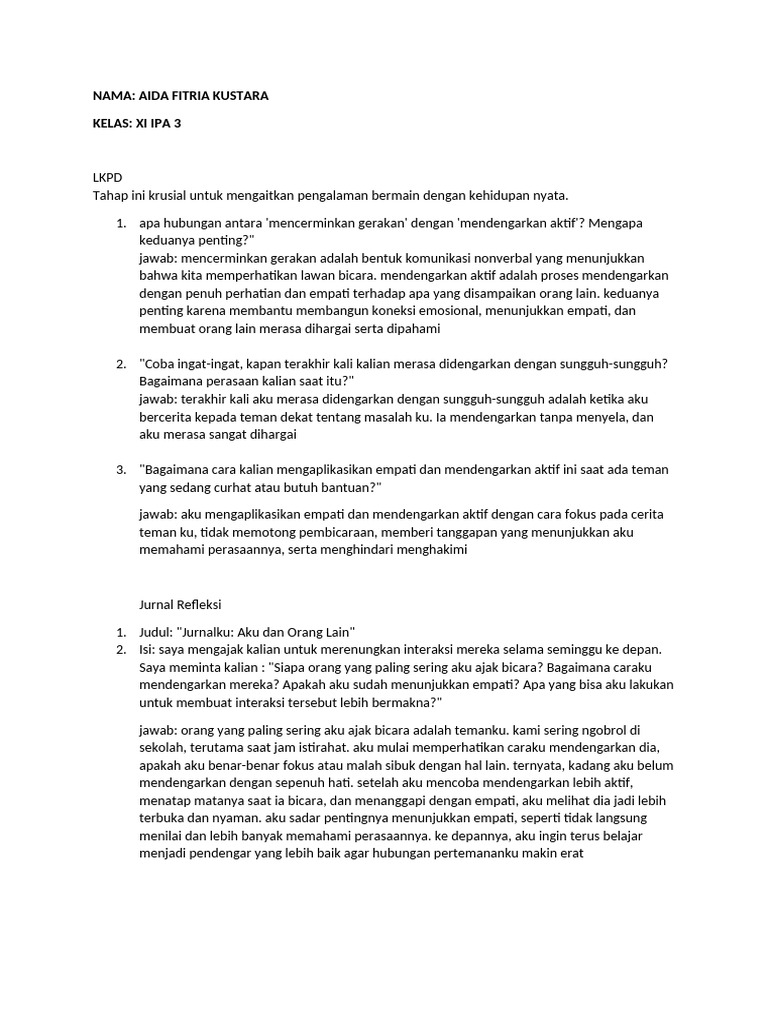 LKPD Getting Along With Others - Aida | PDF