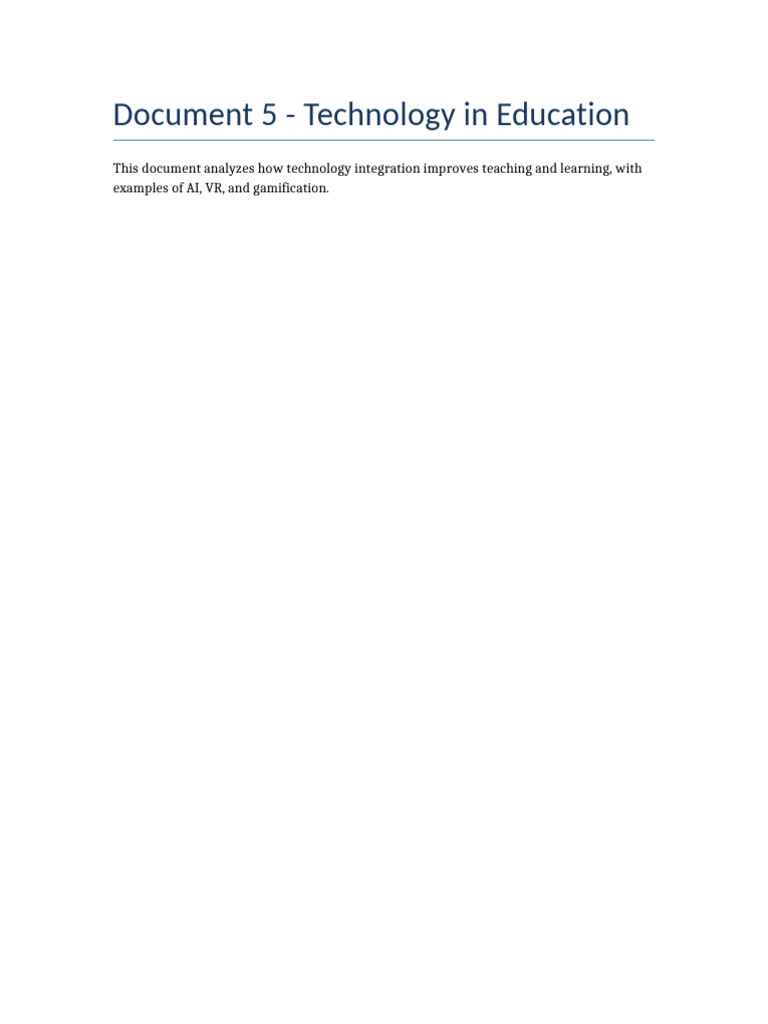 Document 5 - Technology in Education | PDF
