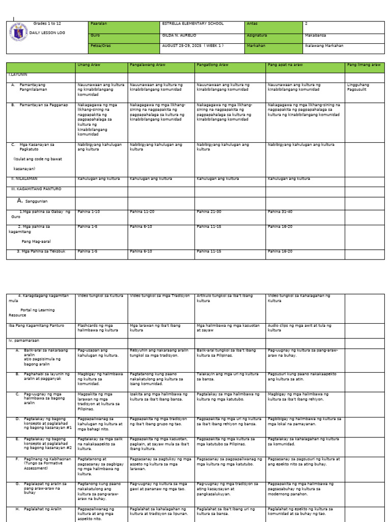 Makabansa 2 Q2 Week 1 | PDF