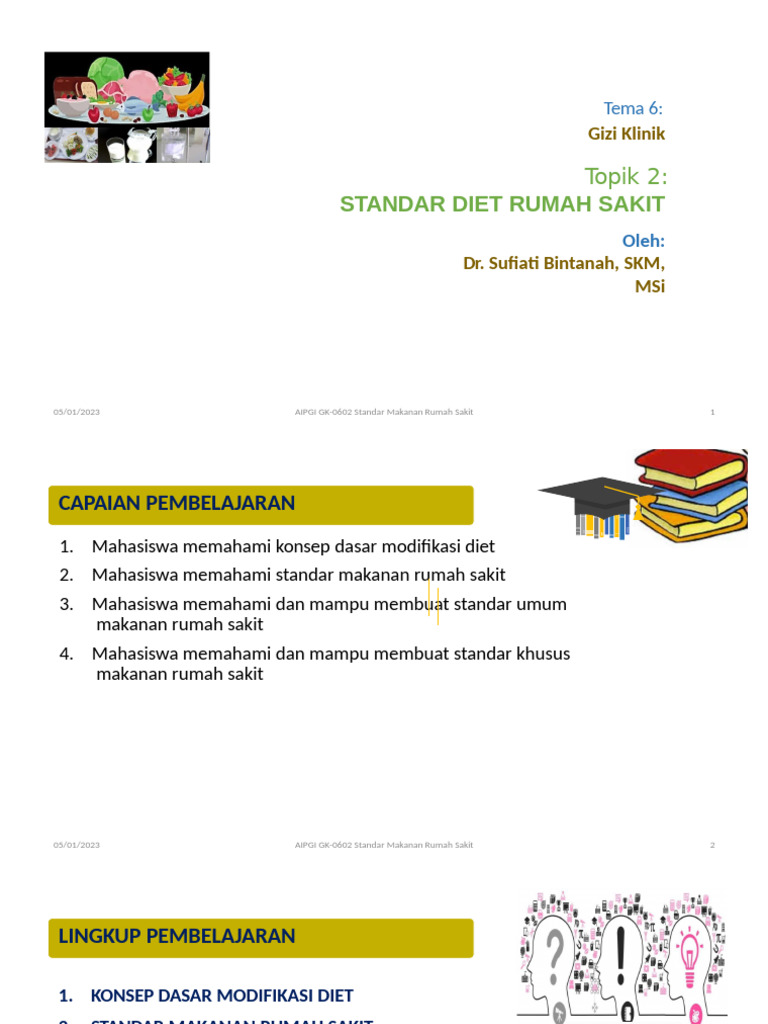Standar Makanan di Rumah Sakit | PDF