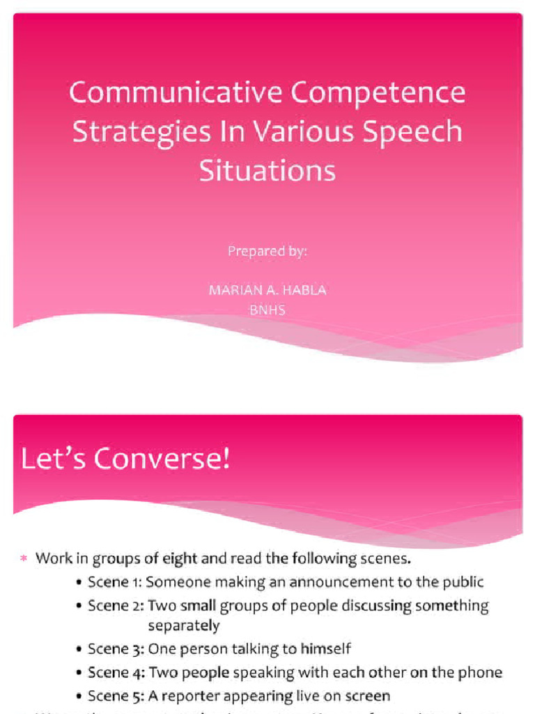 Communicative Competence Strategies in Various Speech Situation | PDF