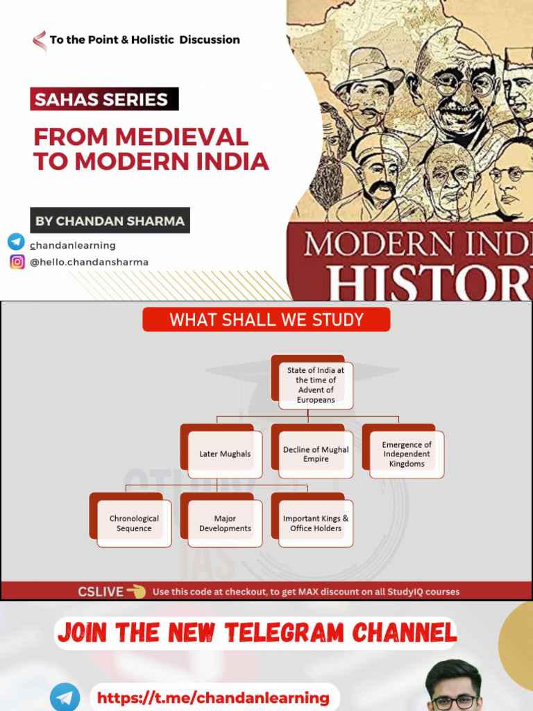 CSLIVE SIQ Modern India Lecture 1 From Medieval To Modern India | PDF ...