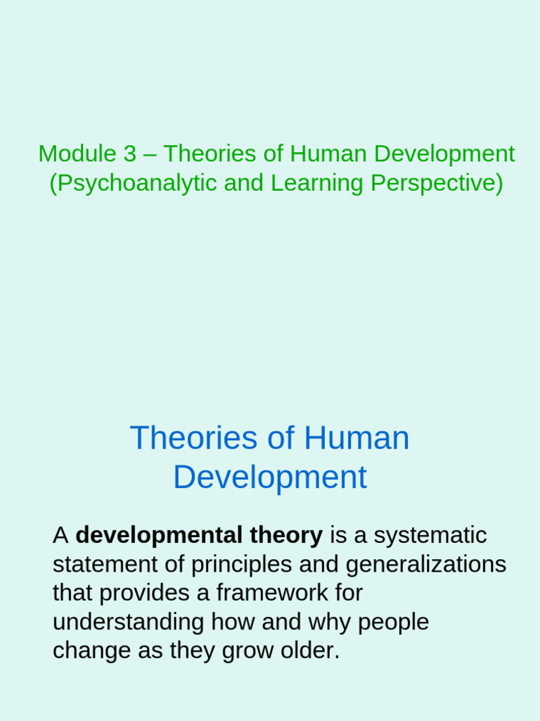 Human Development Theories Overview | PDF | Behaviorism | Learning