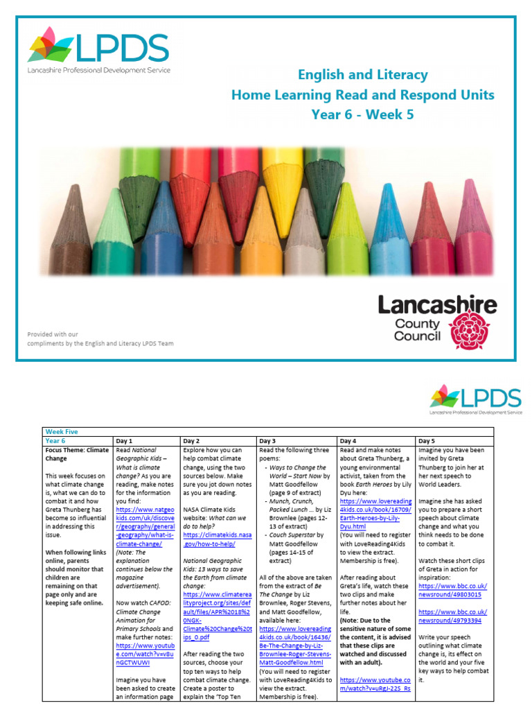 Year 6 Climate Change Learning Unit | PDF