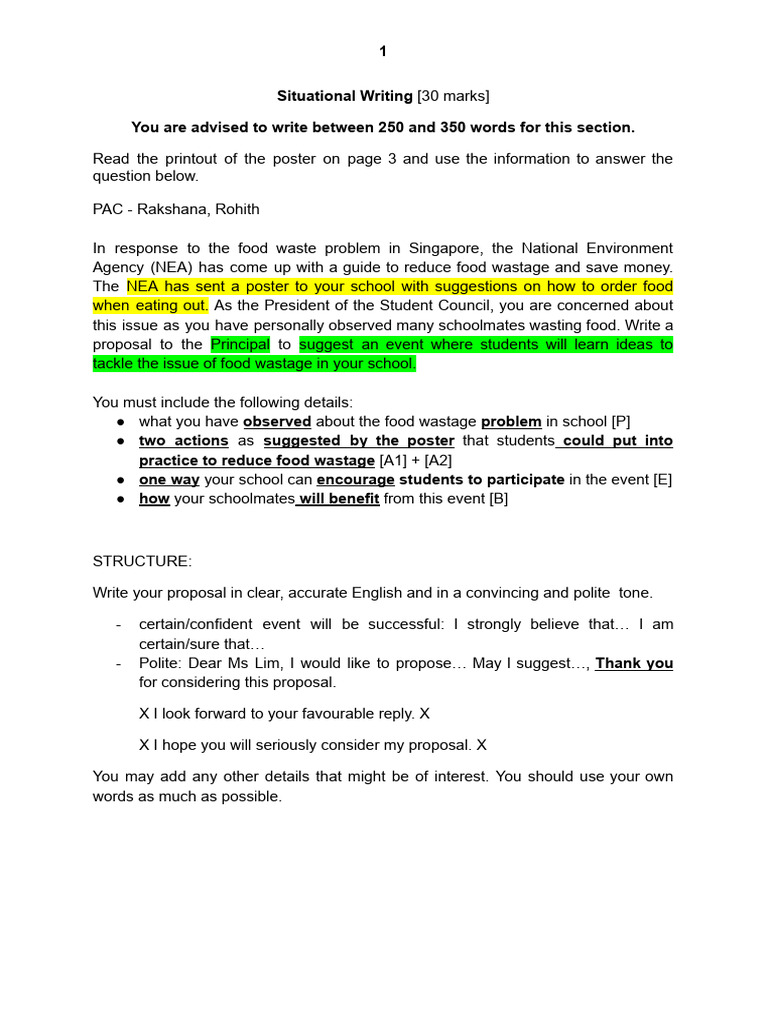Proposal - Formal Letter Writing Assignment | PDF