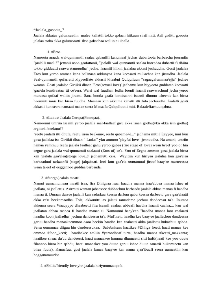 Gosa Jaalala 7n | PDF