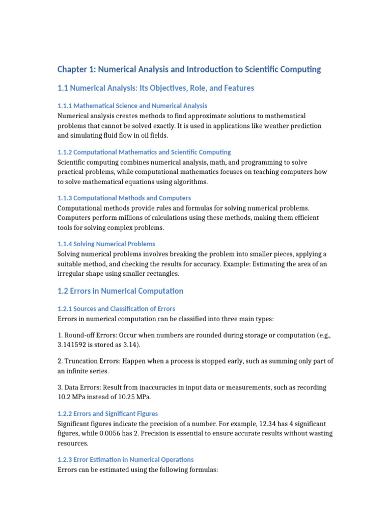 Numerical Analysis and Error Management | PDF | Numerical Analysis ...