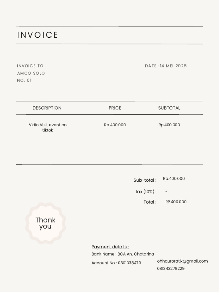 Invoice Chatrine | PDF