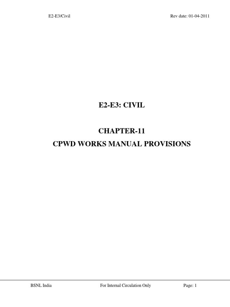 Chapter11.CPWD Works Manual Provisions | PDF | Specification (Technical ...