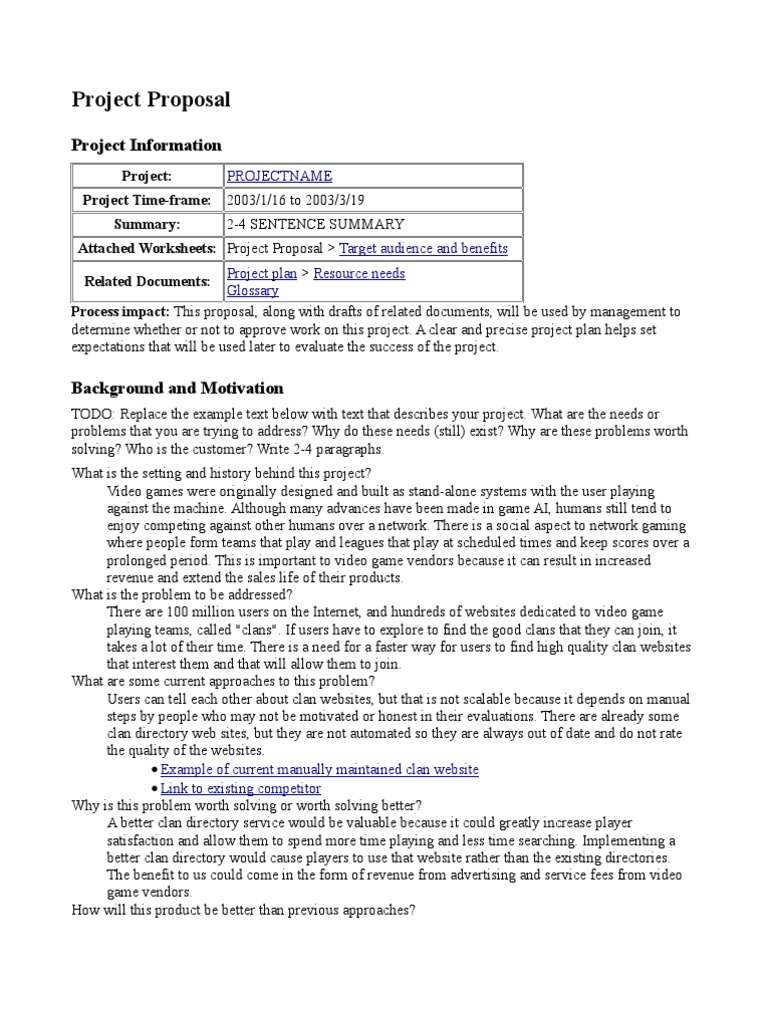 Project Proposal Sample | PDF | Websites | Web Server