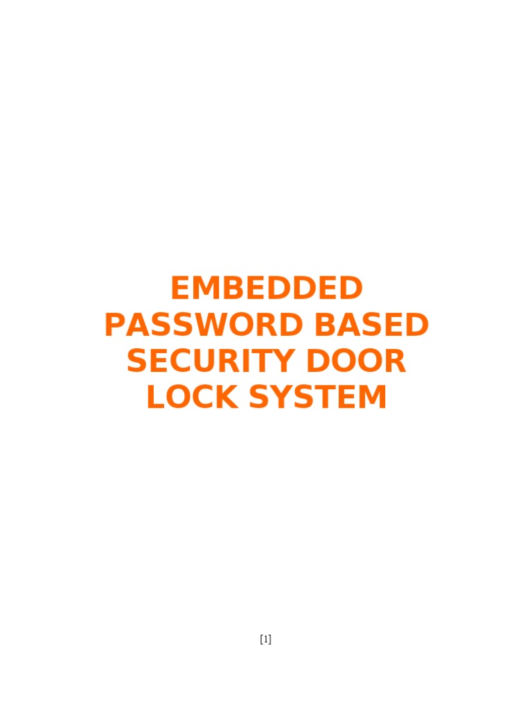 Ece Mini Project On Embedded Password Based Security Door Lock System ...