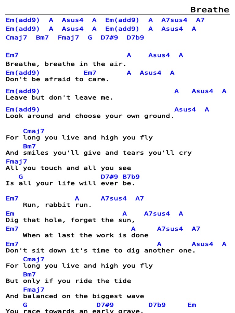 Dark Side of The Moon Chords by Pink Floyd | PDF | Leisure ...