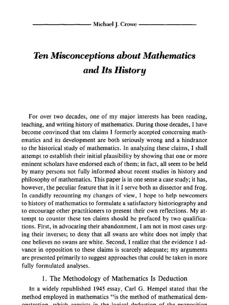 Ten Misconceptions About Mathematics | PDF | Axiom | Theorem