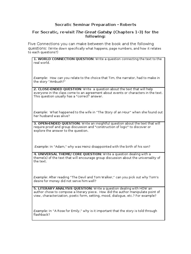 Socratic Seminar Preparation | PDF | Narration | Epistemology