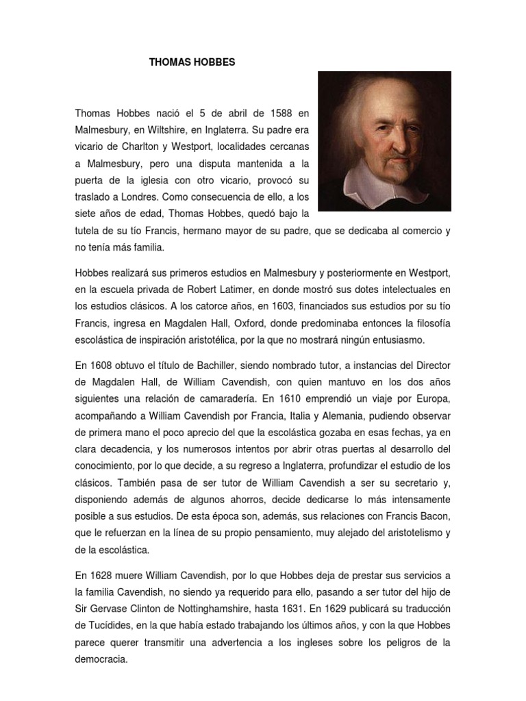 Thomas Hobbes | Leviatán (libro) | Thomas Hobbes