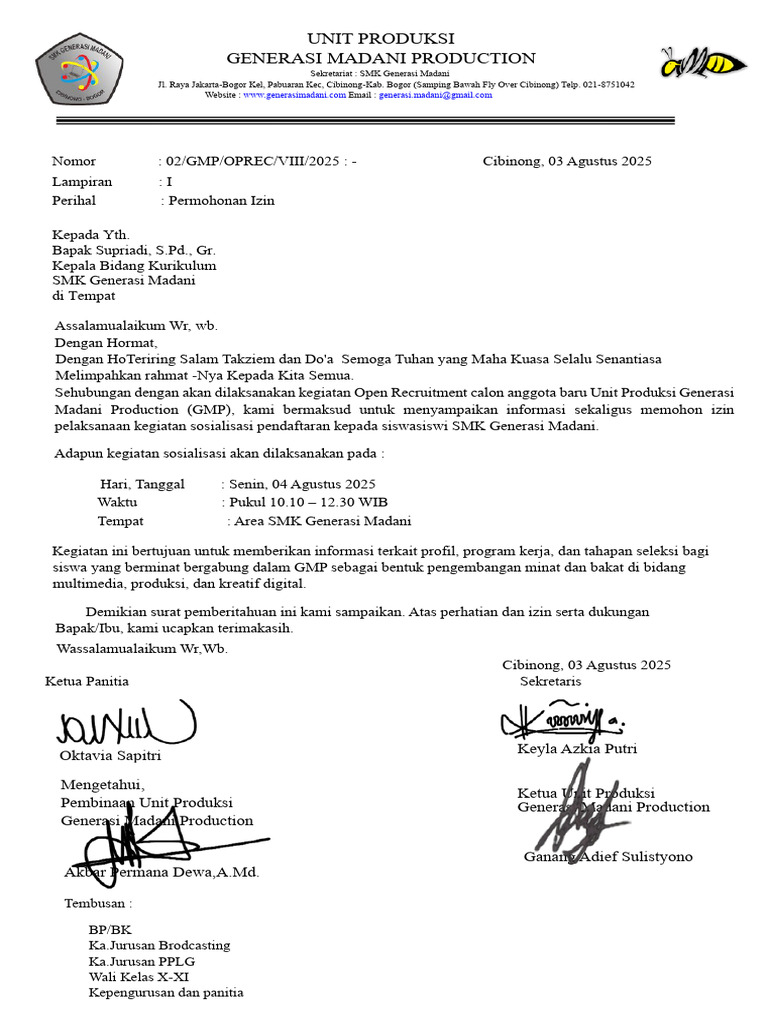 Surat Permohonan Ijin-1 | PDF