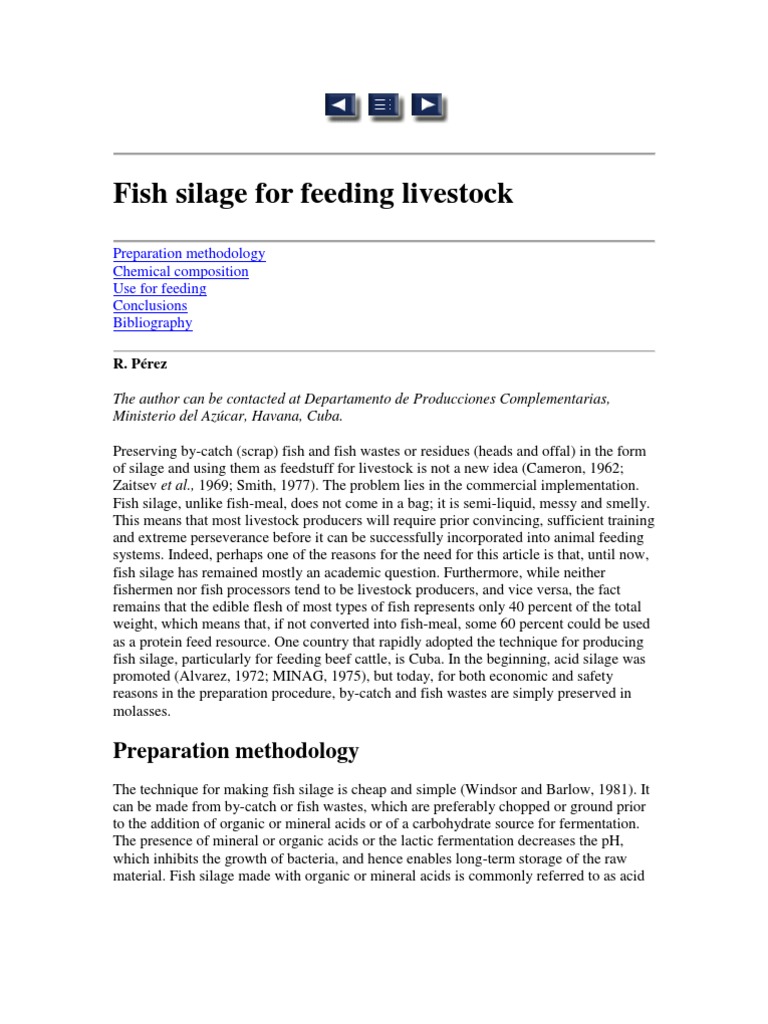 Fish Silage For Feeding Livestock | PDF | Animal Feed | Ammonia