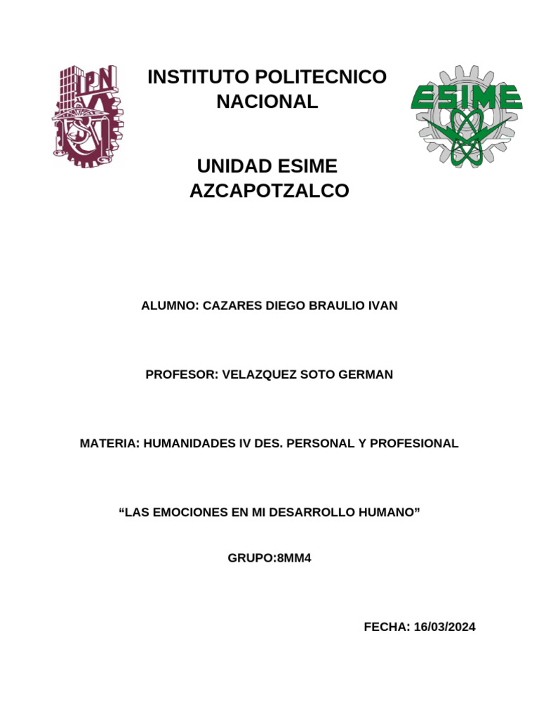 Las Emociones en Mi Desarrollo Humano | PDF | Ira | Las emociones