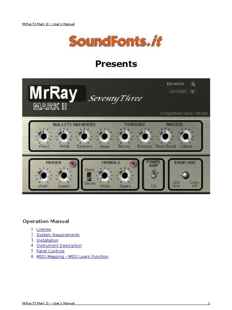 MR Ray 73 MK 2 | PDF | Piano | Sound Technology
