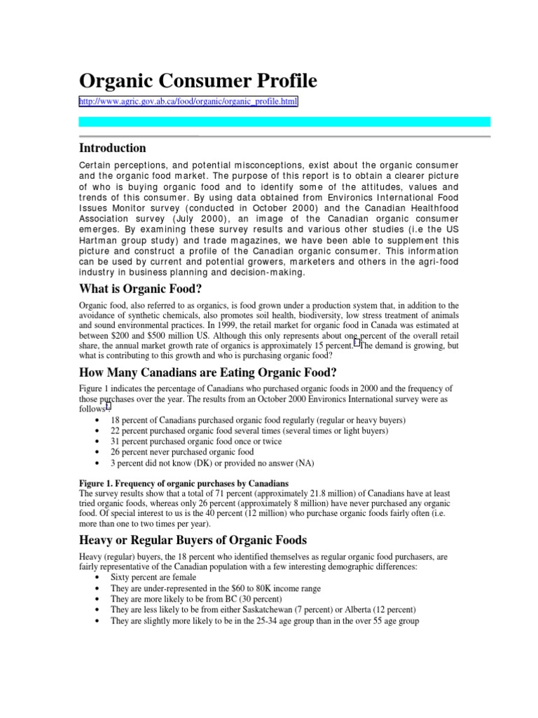 Canadian Organic Consumer Insights | PDF | Organic Foods | Organic Farming