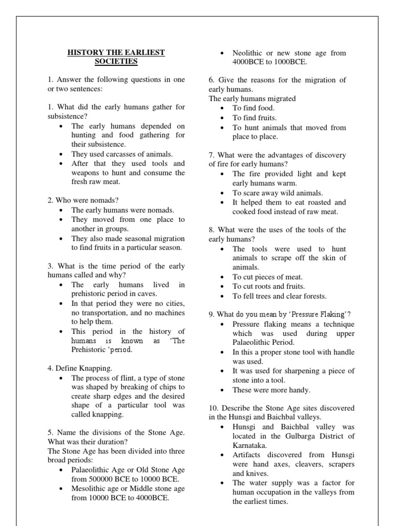 History The Earliest Societies | PDF | Stone Age | Homo