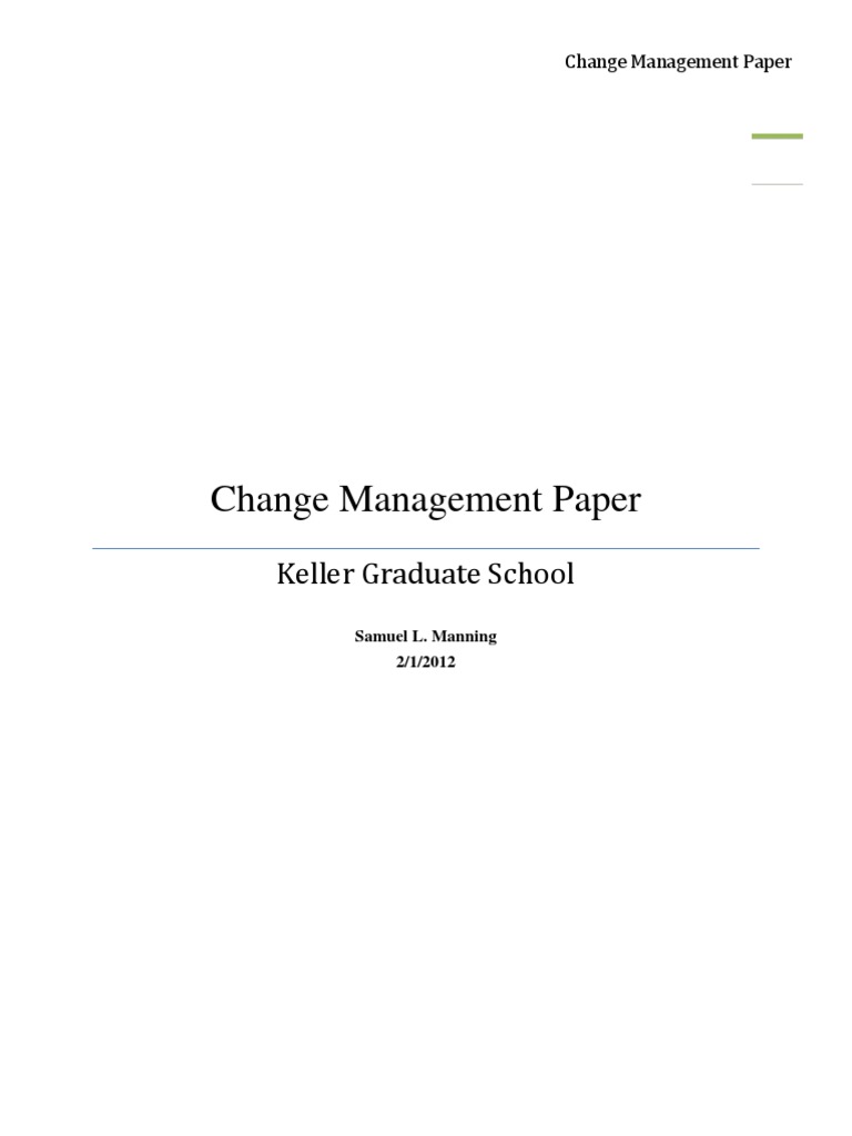 Change Management Paper: Keller Graduate School | PDF | Centers For ...