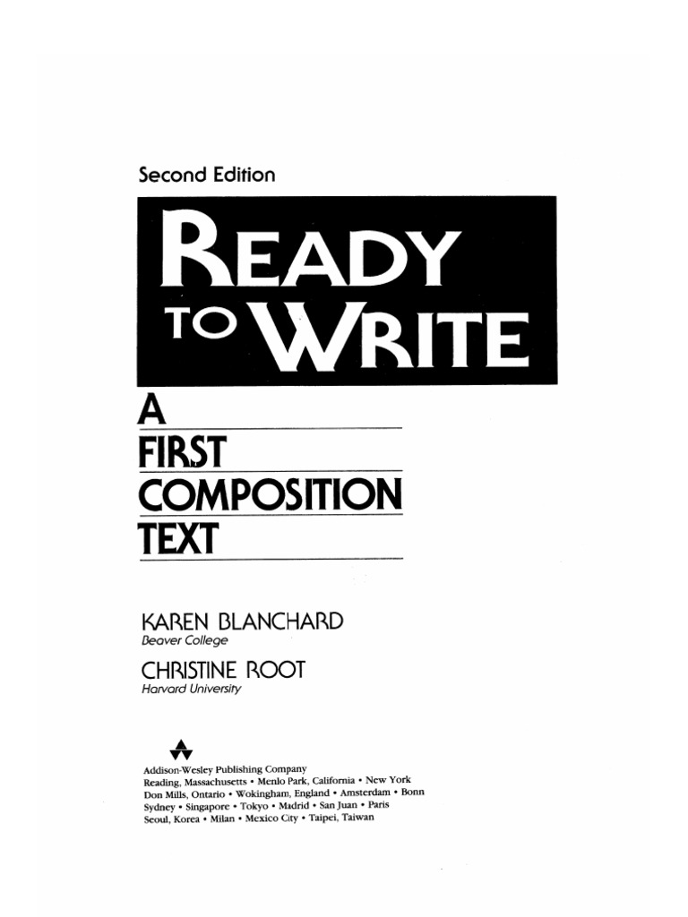 Ready To Write A First Composition Text | PDF