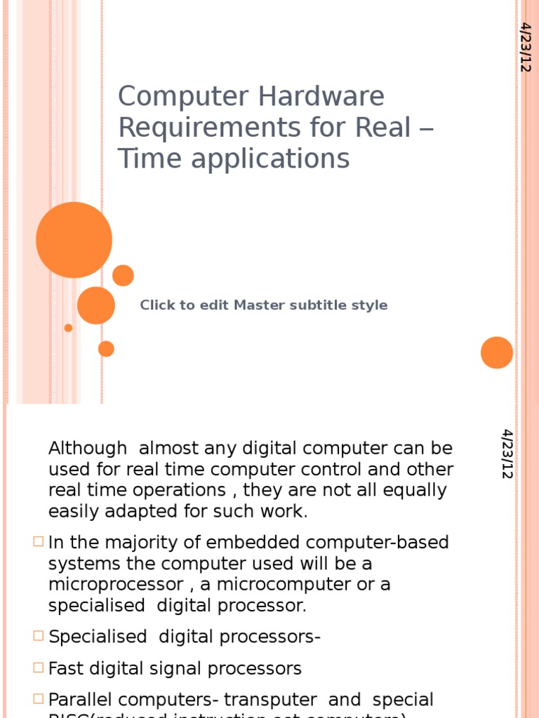 Computer Hardware Requirements For Real - Time Applications | PDF ...