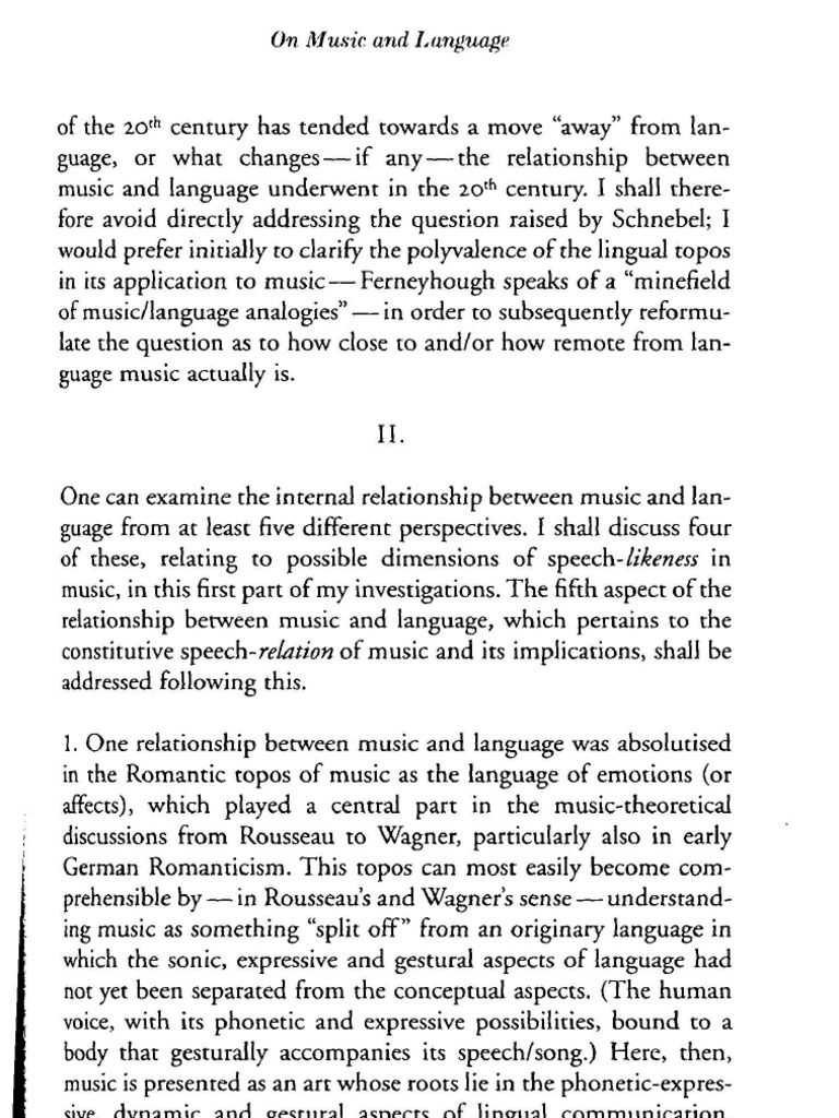 Music and Language in the 20th Century | PDF | Art