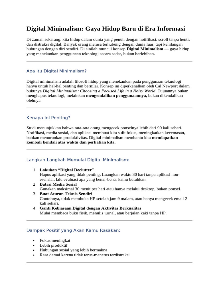 Digital Minimalism | PDF