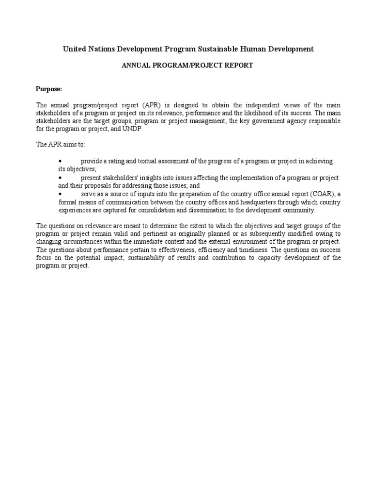 United Nations Development Program Sustainable Human Development ...