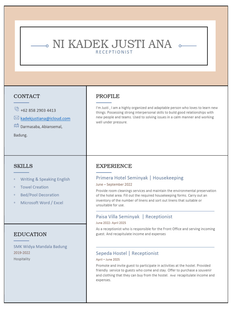 Curriculum Vitae - Justi Ana | PDF