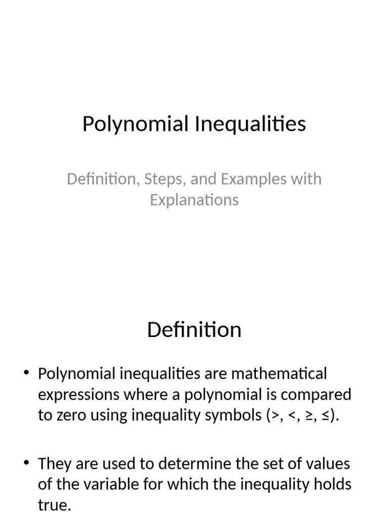 Polynomial Inequalities Simplified | PDF